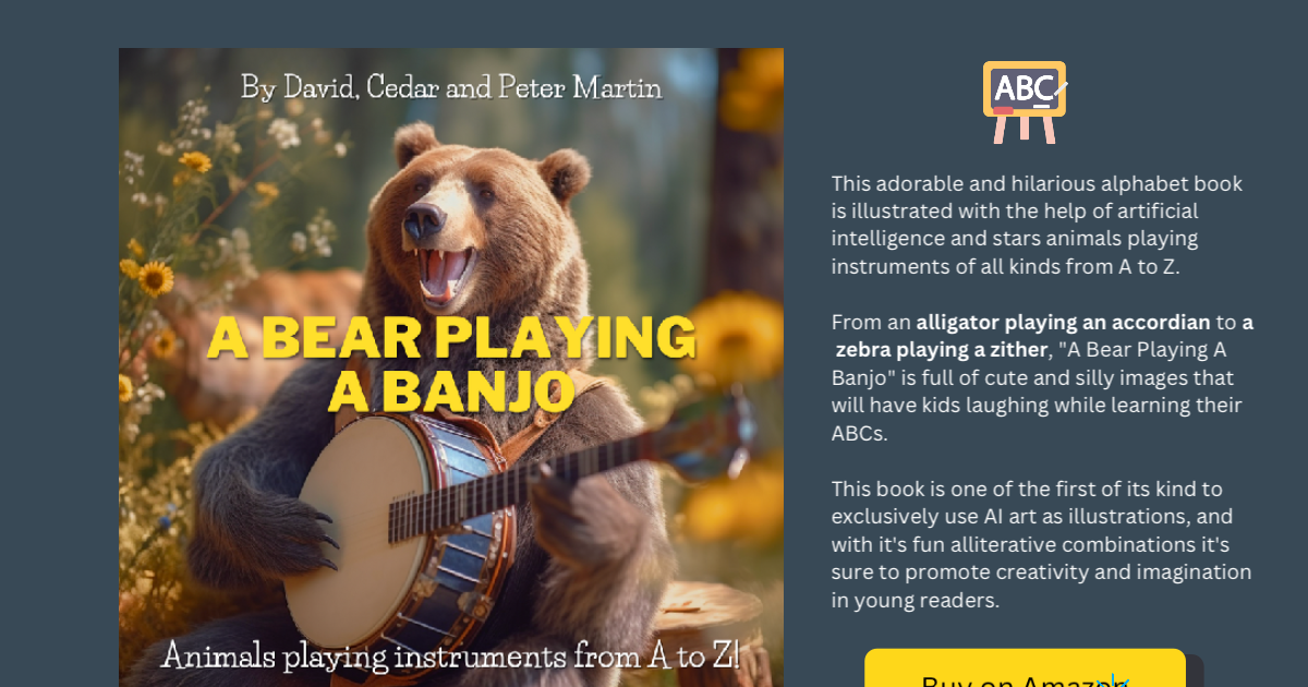 A bear playing a banjo